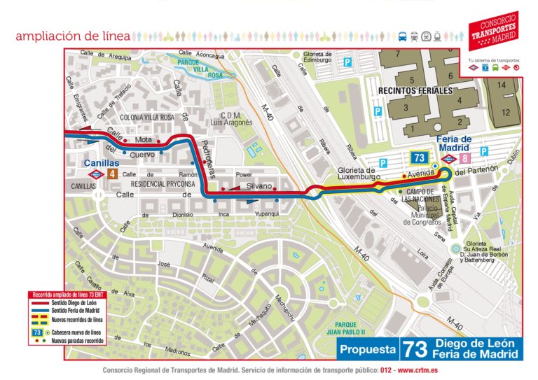La línea 73 (Diego de León-Canillas) de la EMT se amplía hasta los ...